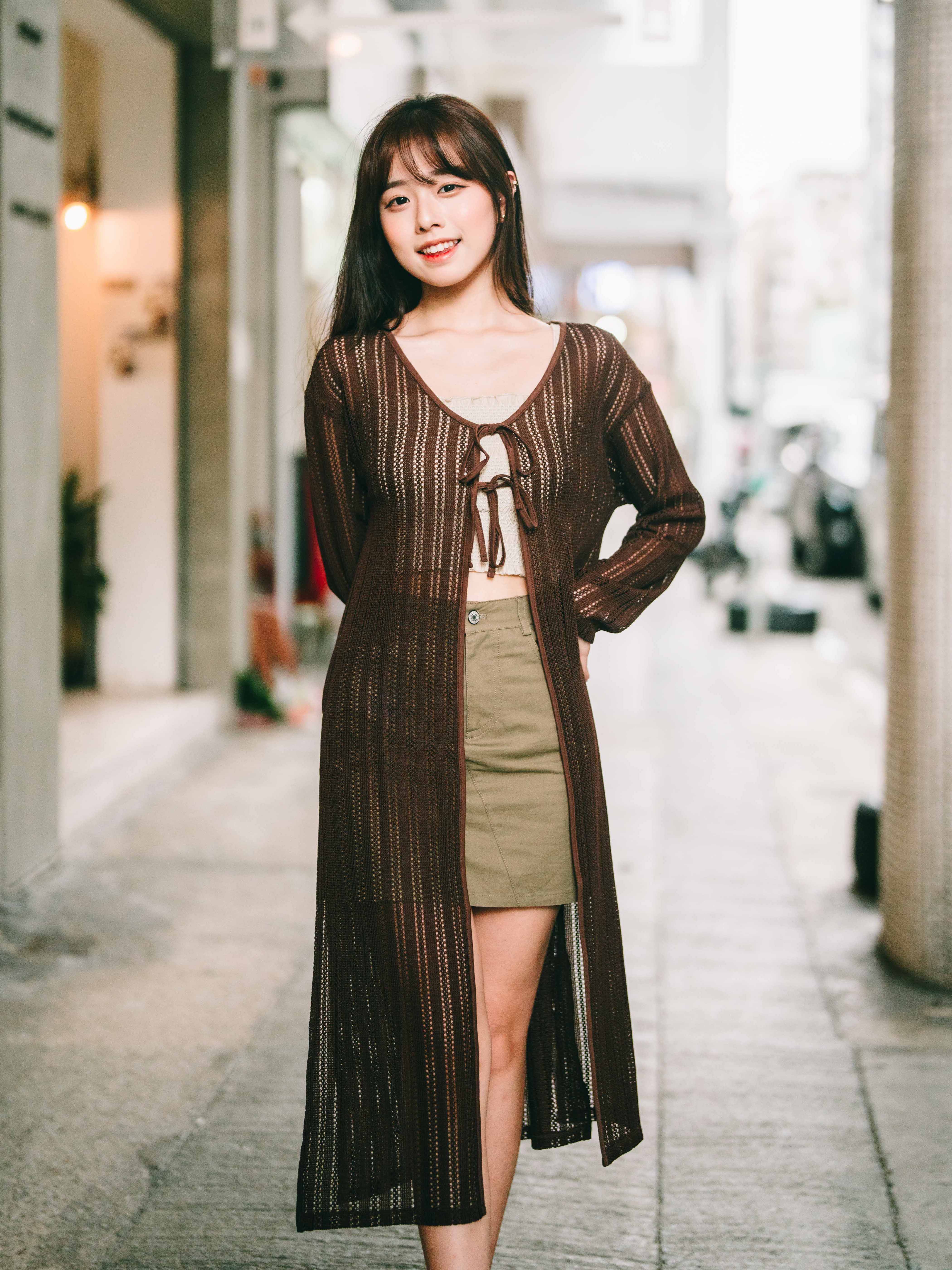 F233553 Mesh Long Jacket